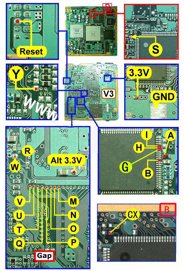 [MODCHIP] PS2 - Schémas d'installation puce / modchip - Delta Island